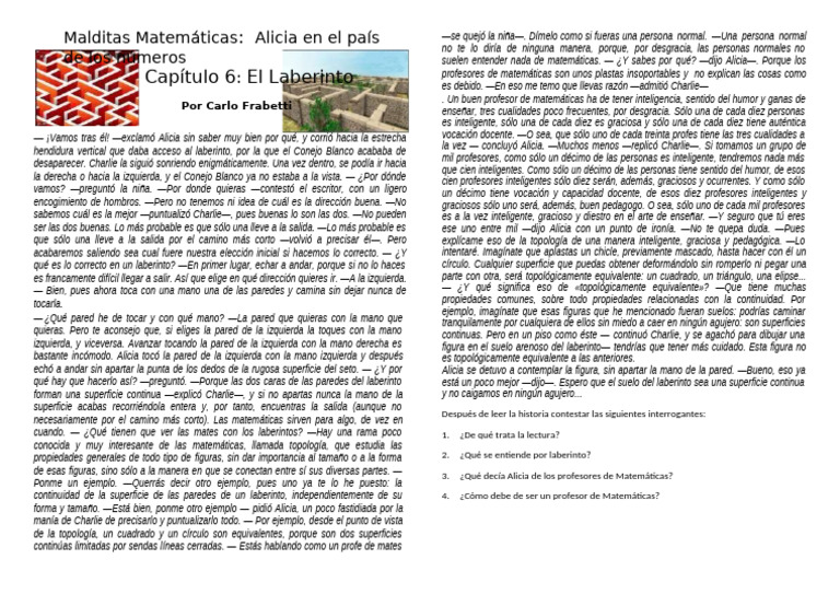 Capitulo 6. - El Laberinto | PDF | Topología