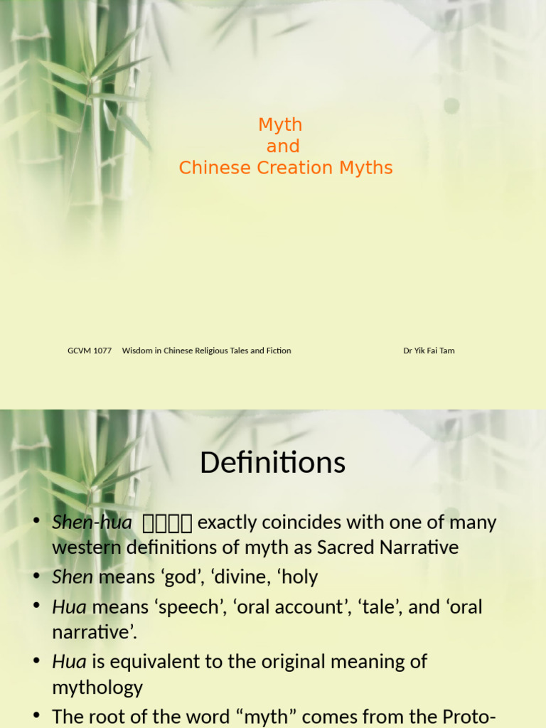 Lecture 2 Myth and Chinese Creation Myths | PDF | Narrative | Religious ...