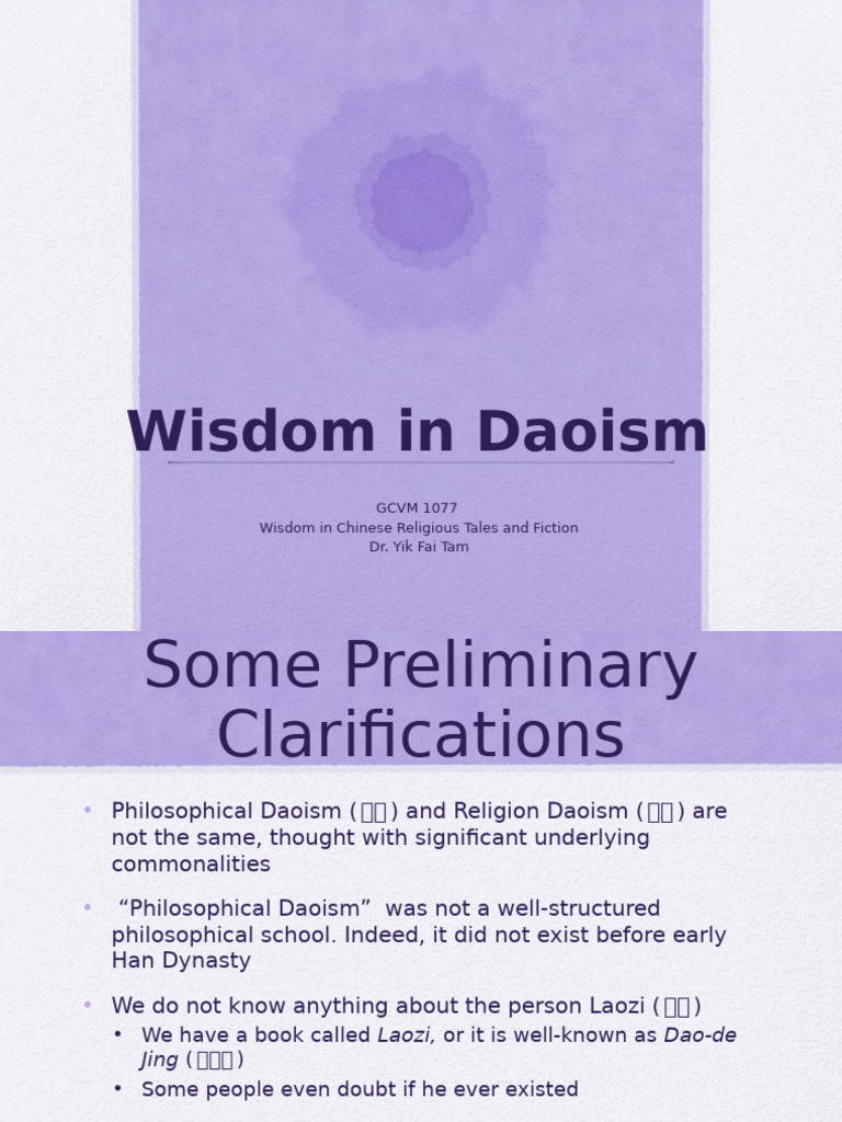 Lecture 5 Wisdom in Daoist Tradition | PDF | Confucianism | Confucius
