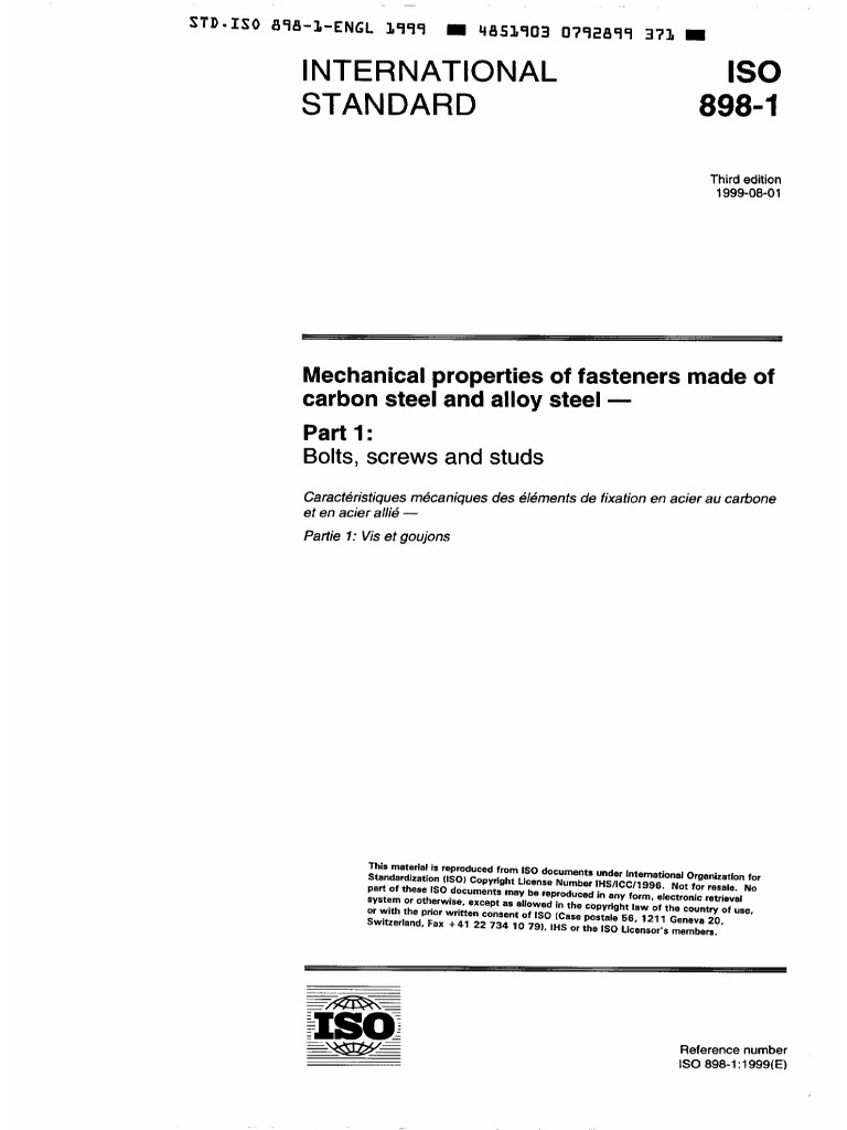 Iso 898-1-1999 | PDF