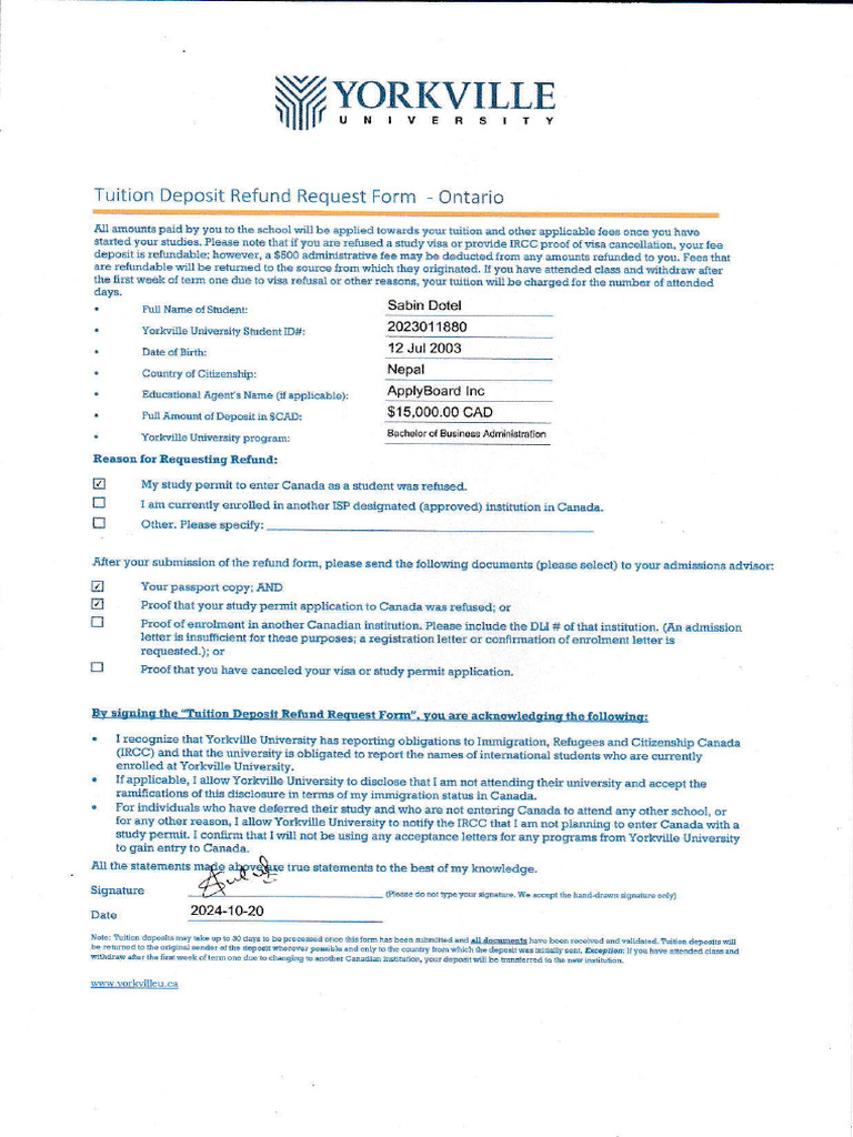 Refund Form | PDF