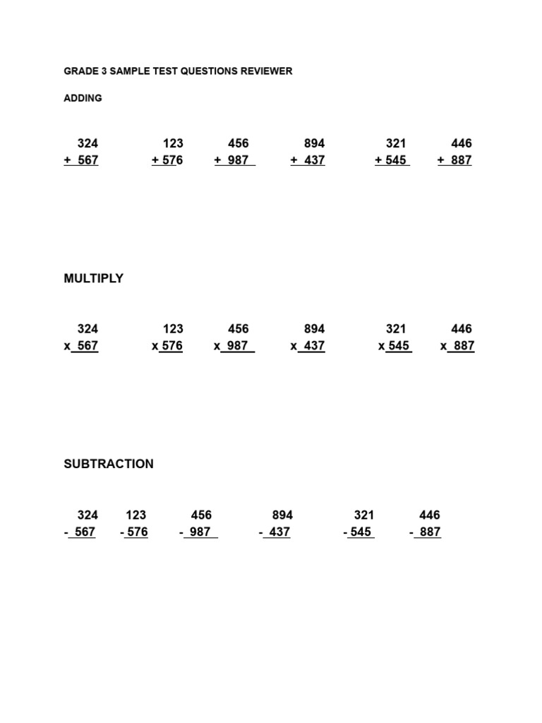 Grade 3 Math Practice Guide | PDF