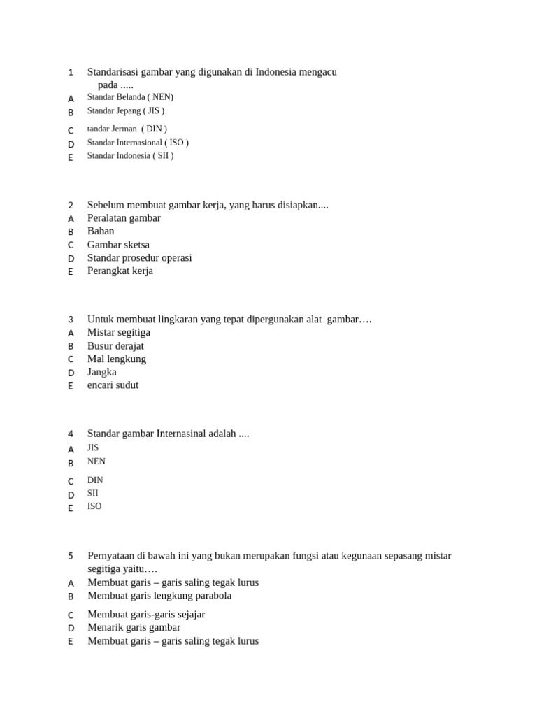 Format Soal Gto | PDF