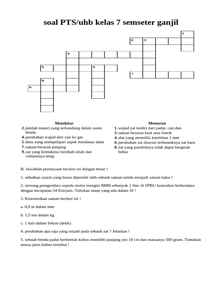 soal PTS kelas 7 smt ganjil 23-24 | PDF