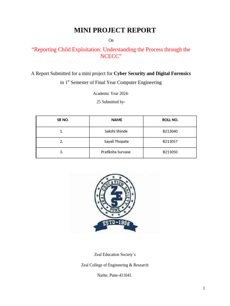 Cybersecurity Mini Project 40 | PDF | Internet | Child Sexual Abuse