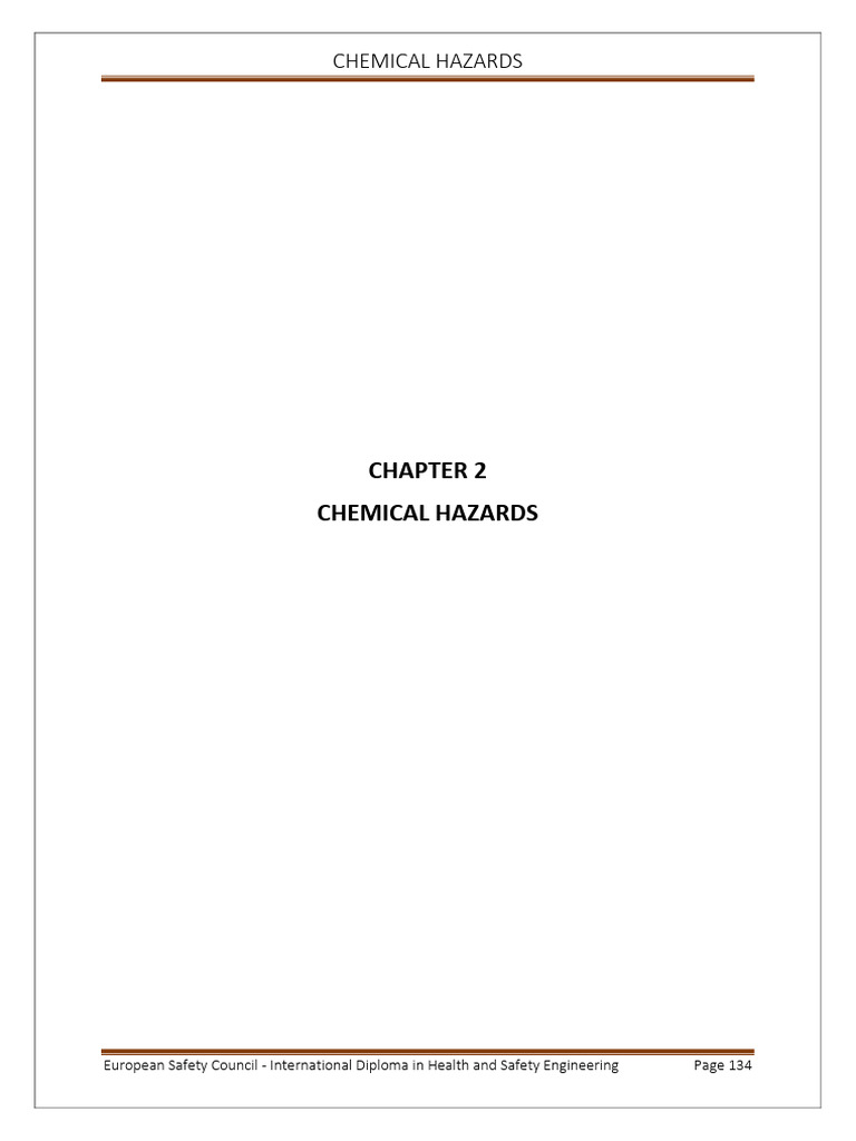 Chapter - 3 Chemical Hazards | PDF | Dangerous Goods | Hazards