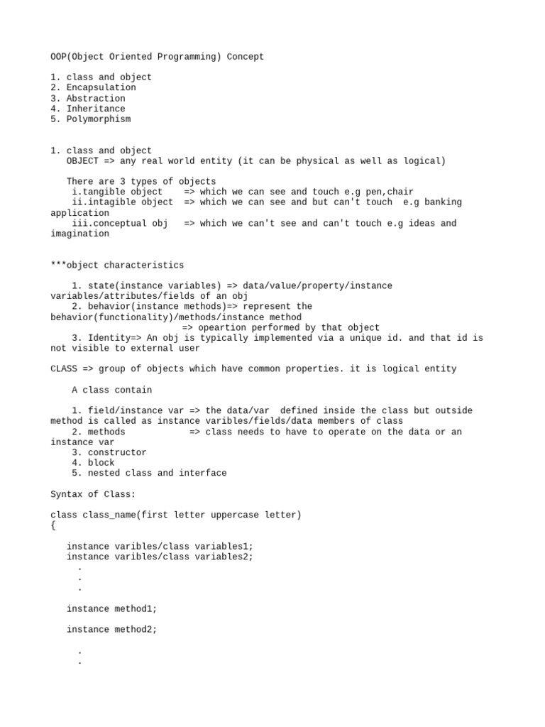 Class And Object Cosntructor Block Notes Pdf Programming Constructor Object Oriented