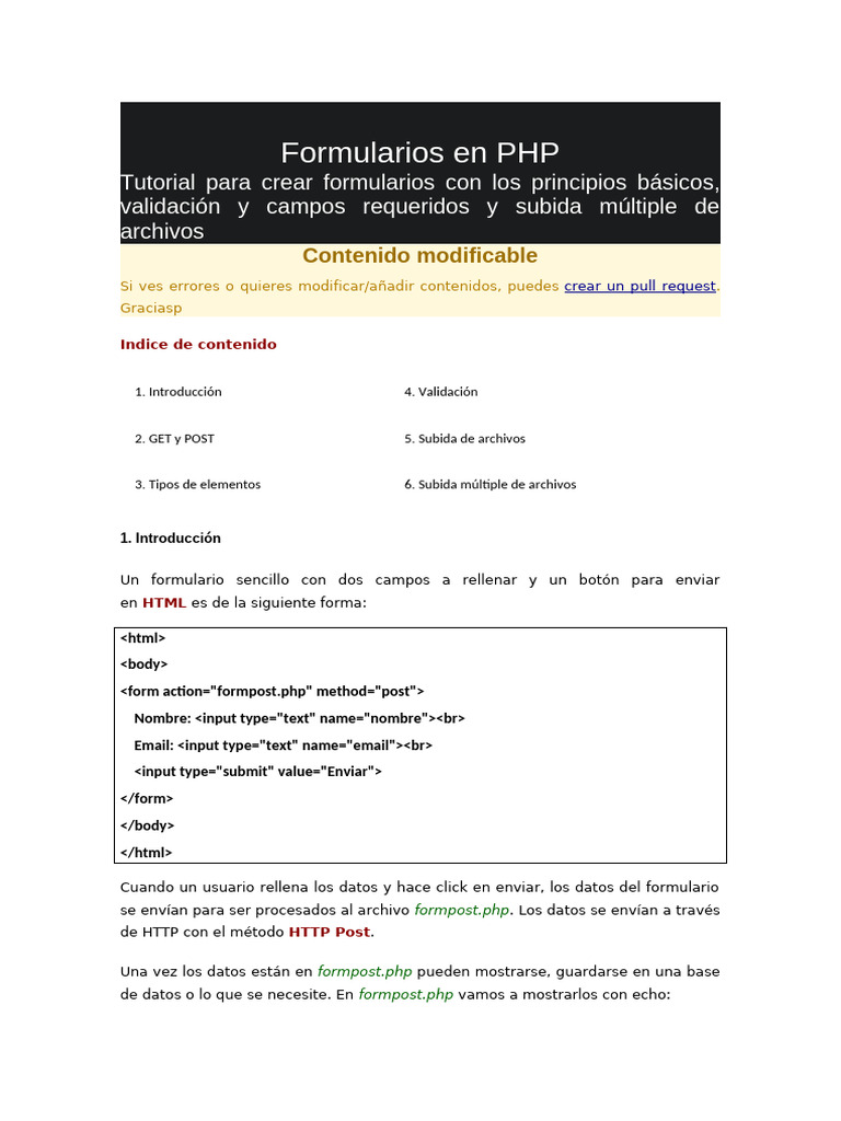 Formularios en PHP | PDF | Redes | Internet y web