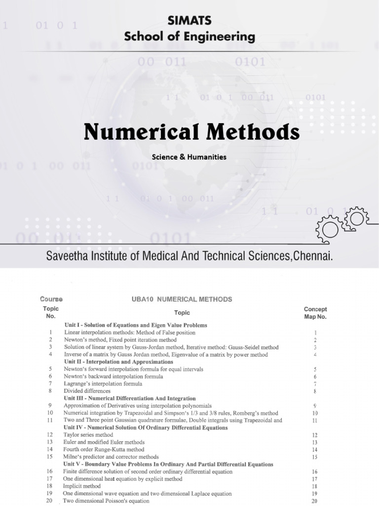 UBA10 Numerical Methods-1 | PDF