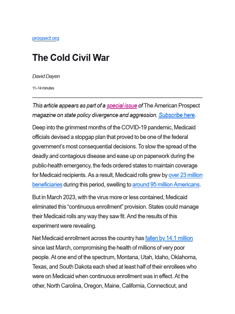 The Cold Civil War - Am Prosp | PDF | American Government | Republican ...