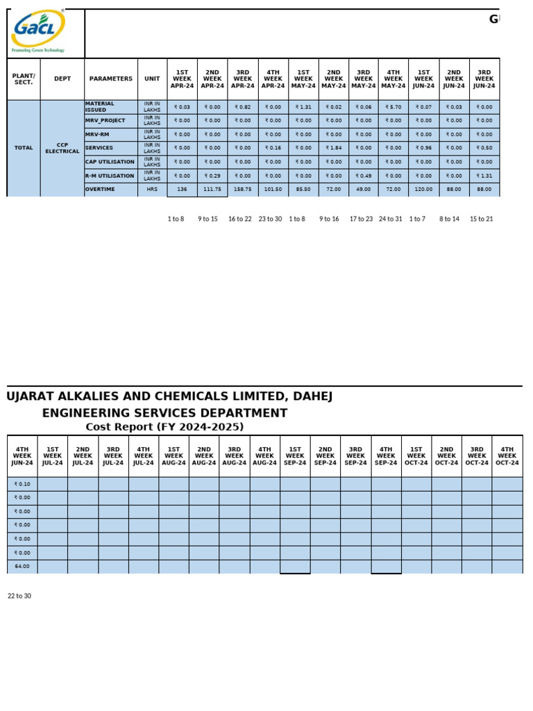 ES - Cost Control Report - 2024-25 | PDF | Currency