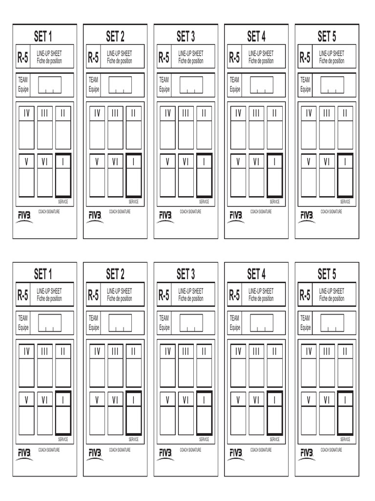 Line-Up Sheet Volleyball | PDF | Computers