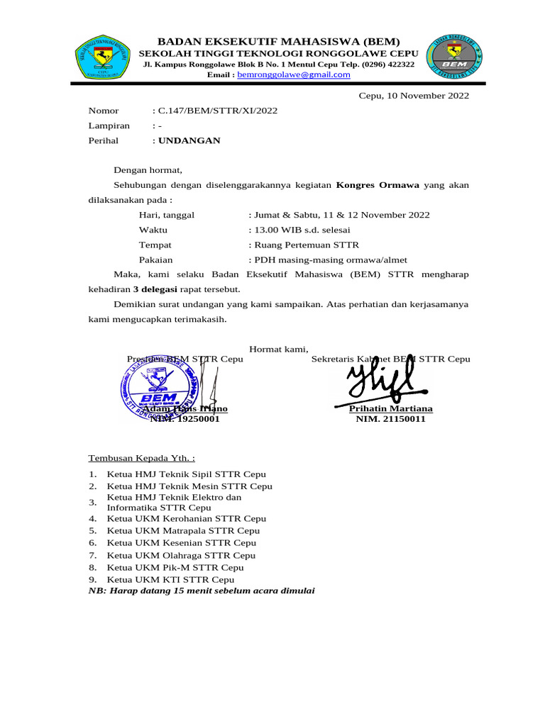 147 Undangan Ormawa | PDF