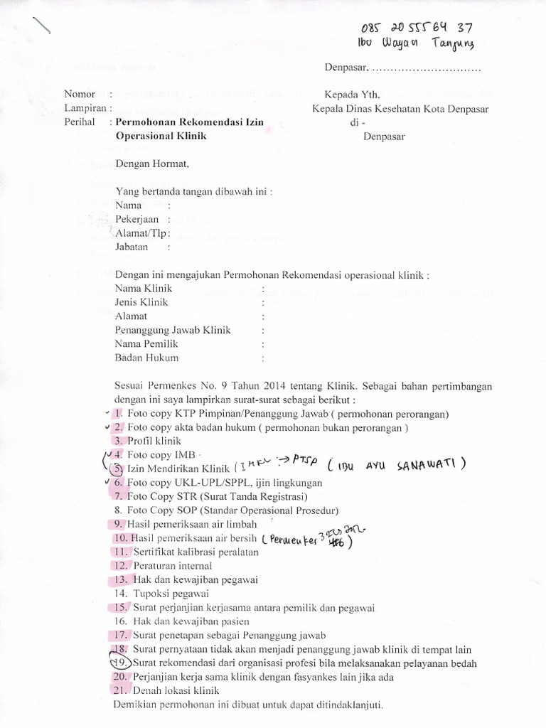 Form Izin Klinik | PDF