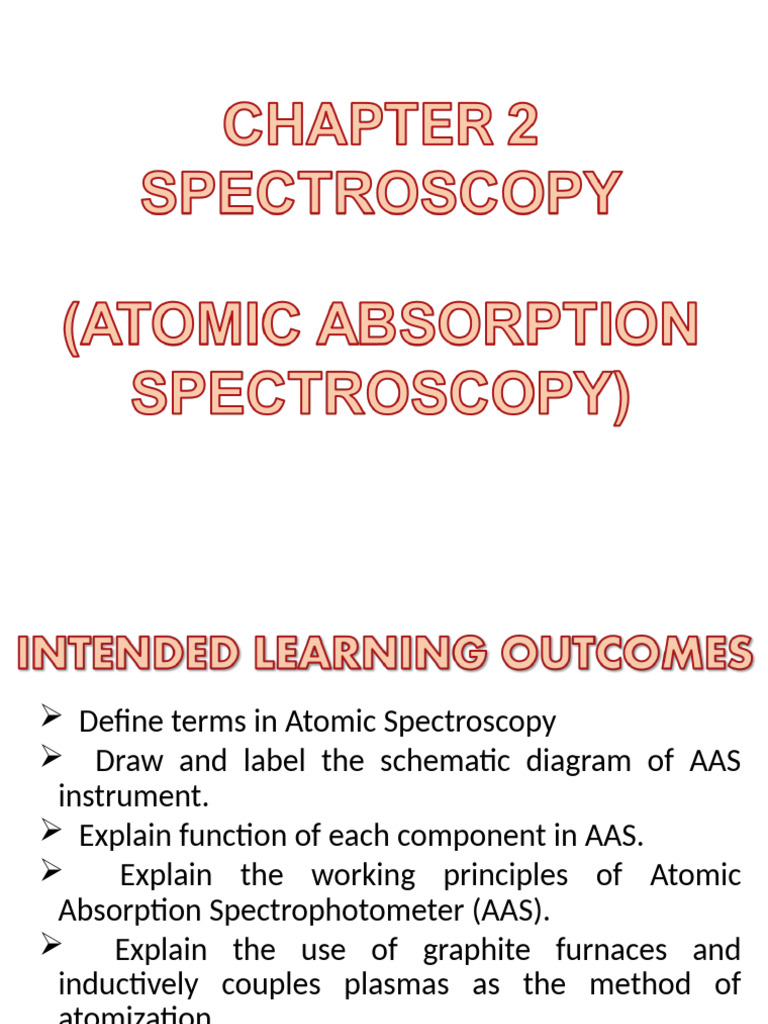 Chapter 2- ATOMIC ABSORPTION SPECTROSCOPY | PDF | Atomic Absorption Spectroscopy | Absorption ...