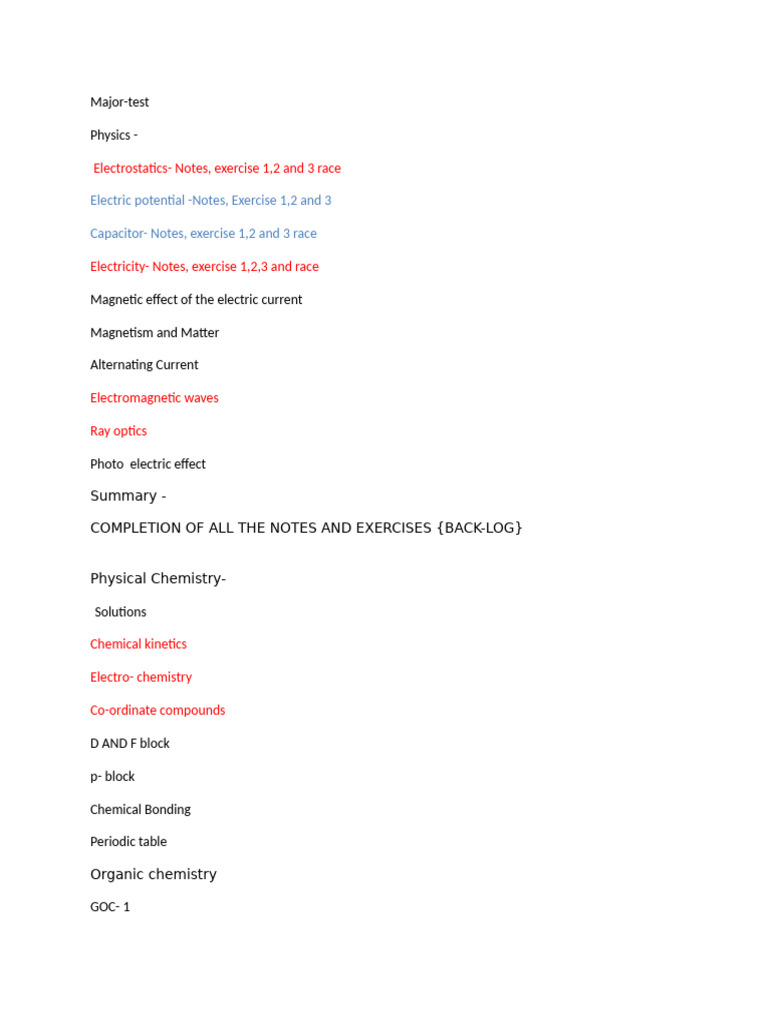 Electrostatics-Notes, Exercise 1,2 and 3 Race | PDF