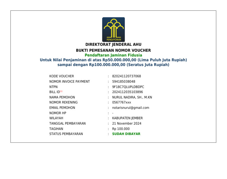 [2024112035103896] Bukti Pemesanan Voucher | PDF