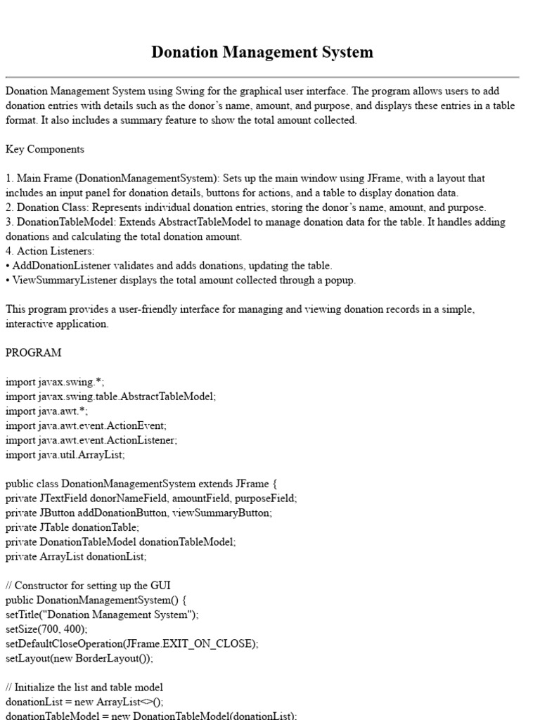 Donation Management System | PDF | Software | Computer Science