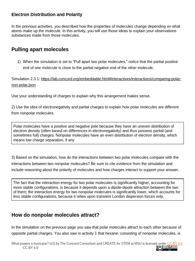 Chemistry Students' Guide to Polarity | PDF | Chemical Polarity ...