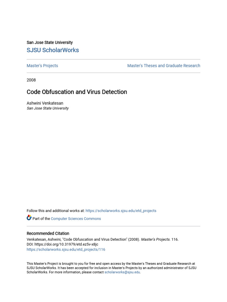 Code Obfuscation and Virus Detection | PDF | Computer Virus | Malware