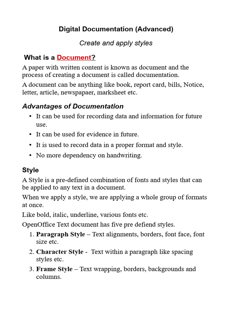 Document: Digital Documentation (Advanced) | PDF