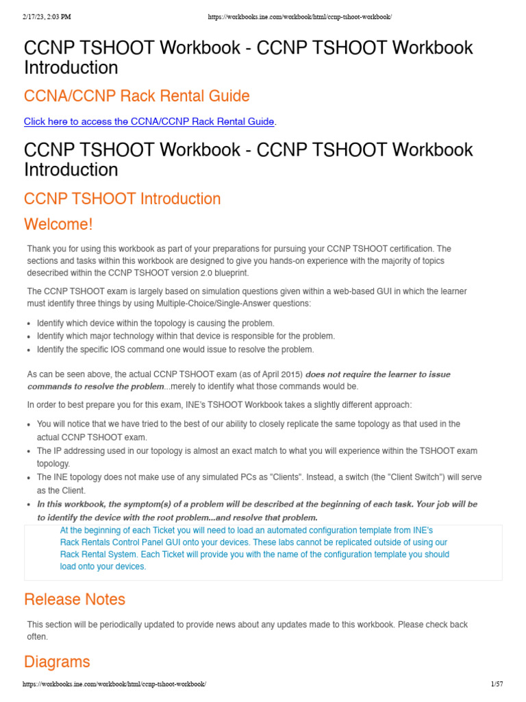 CCNP TSHOOT Workbook Overview | PDF | Internet Protocols | Internet ...