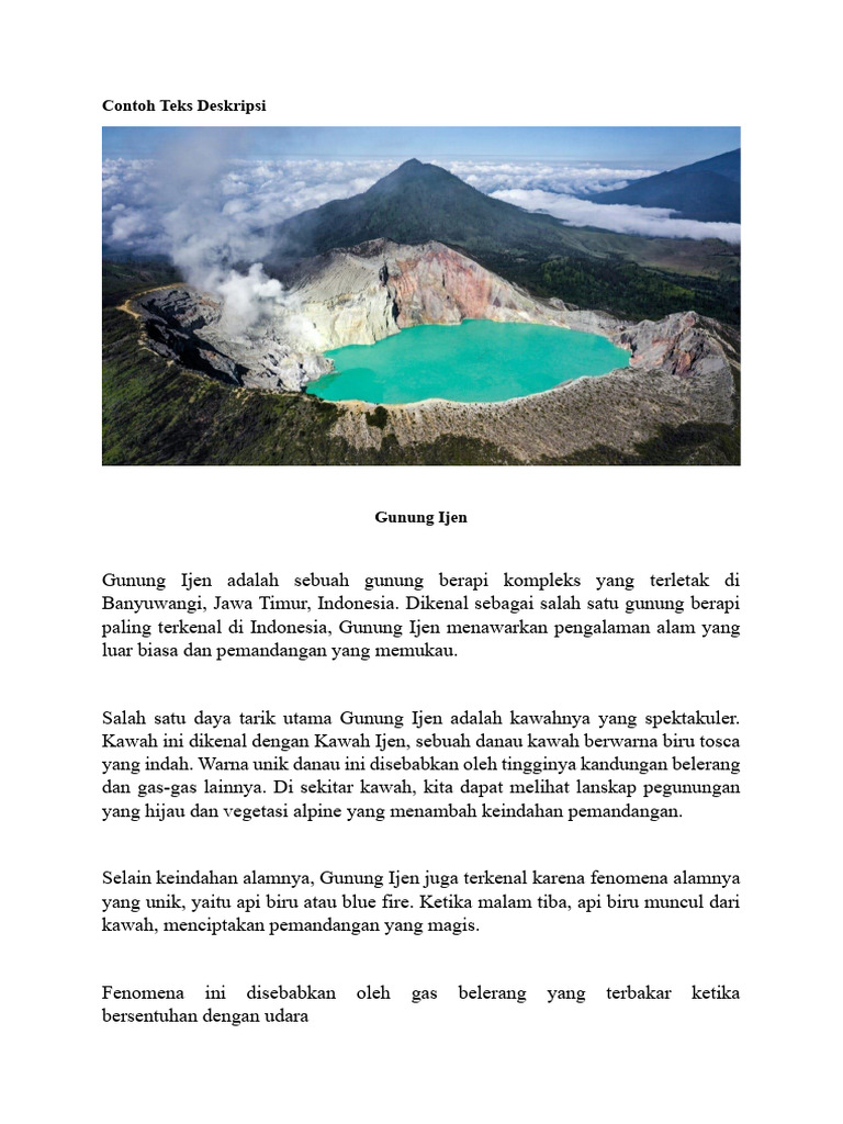 Deskripsi Keindahan Gunung Ijen | PDF