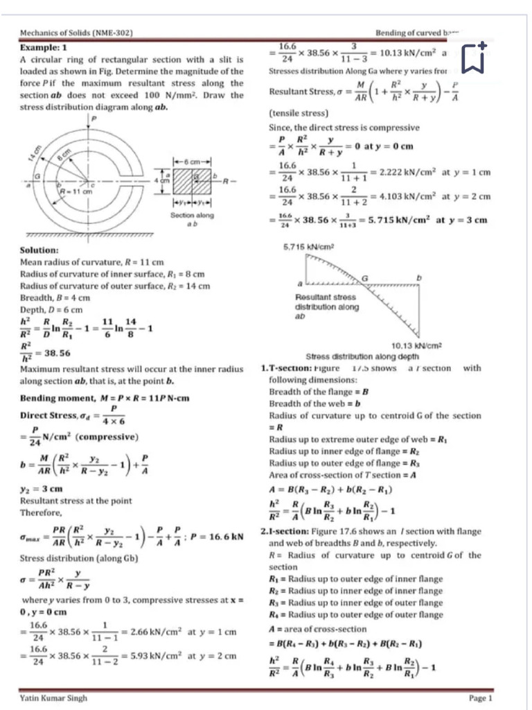 Curved Beams | PDF