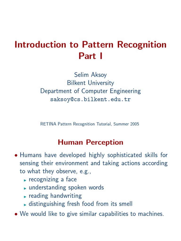 Introduction To Pattern Recognition | PDF