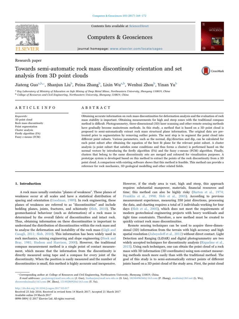Towards Semi Automatic Rock Mass Discontinuity Orientation and Set ...