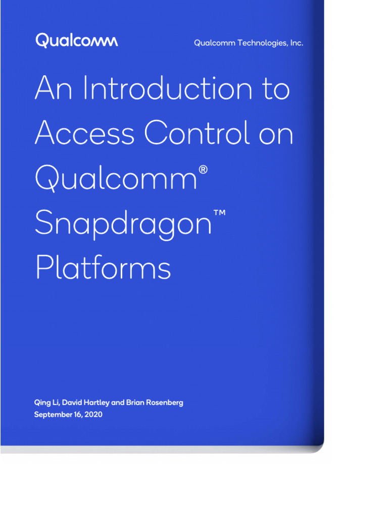 An Introduction To Access Control On Qualcomm Snapdragon Platforms | PDF | System On A Chip ...