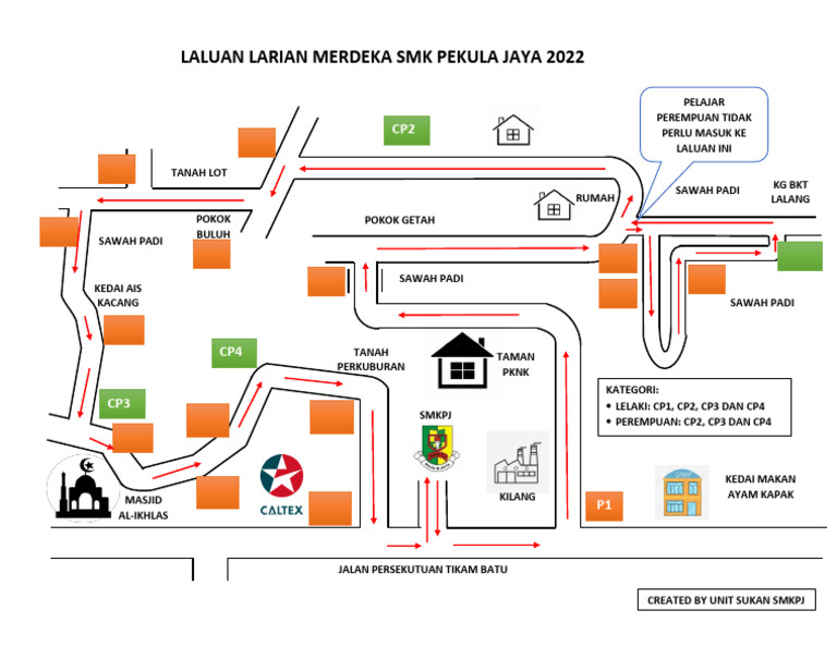 Laluan Larian Merdeka SMK Pekula Jaya 2022 PDF | PDF