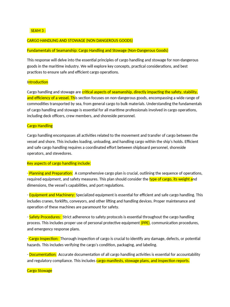 SEAM 3 NDG | PDF | Cargo | Dangerous Goods