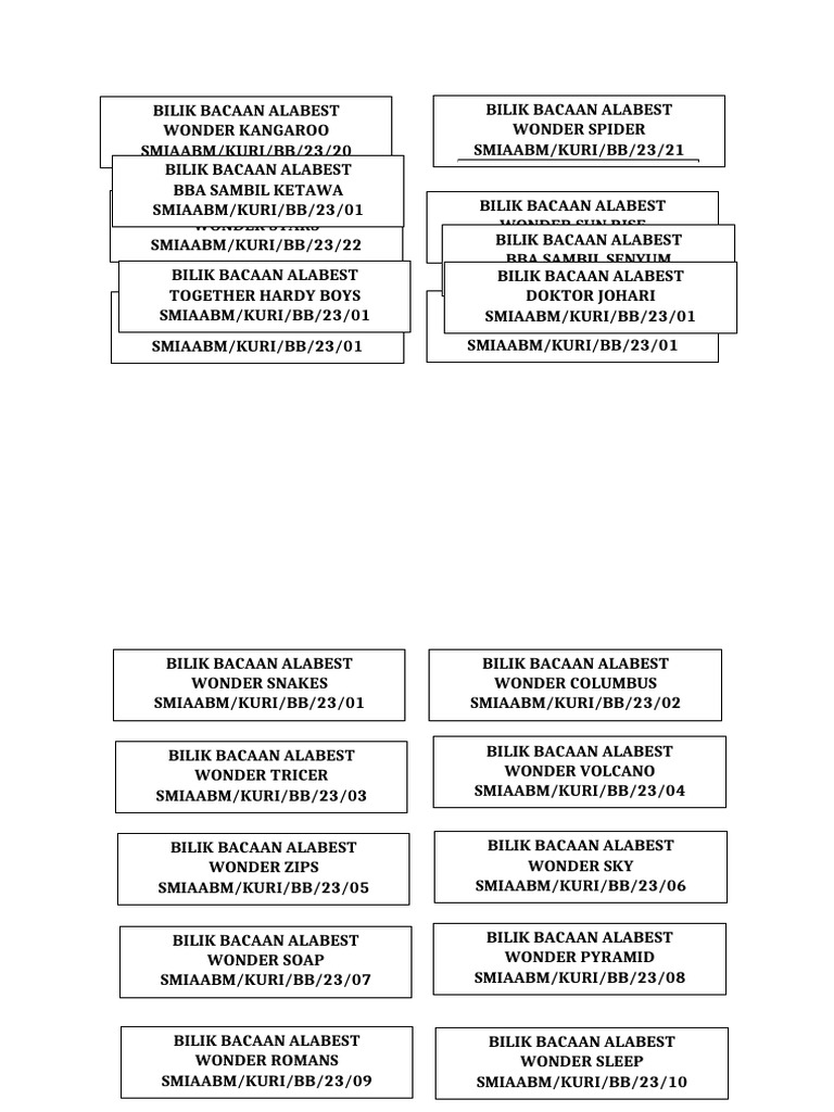 Label Buku Wonder | PDF