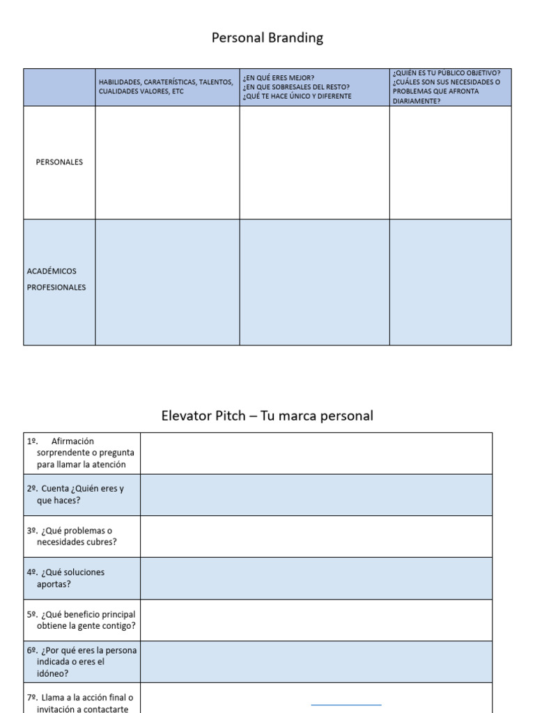 Cuadros para Guión de Marca Personal Final .1 | PDF | Ingeniería