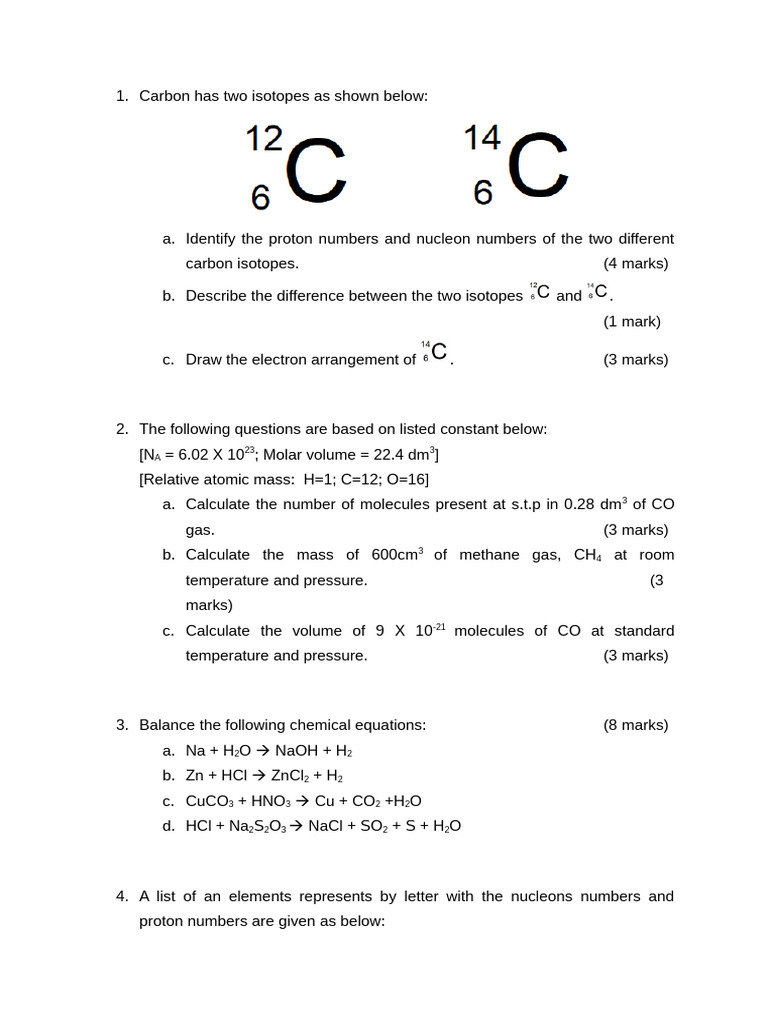 REVISION FINAL EXAM | PDF | Sodium Hydroxide | Isotope REVISION FINAL EXAM | PDF | Sodium Hydroxide | Isotope