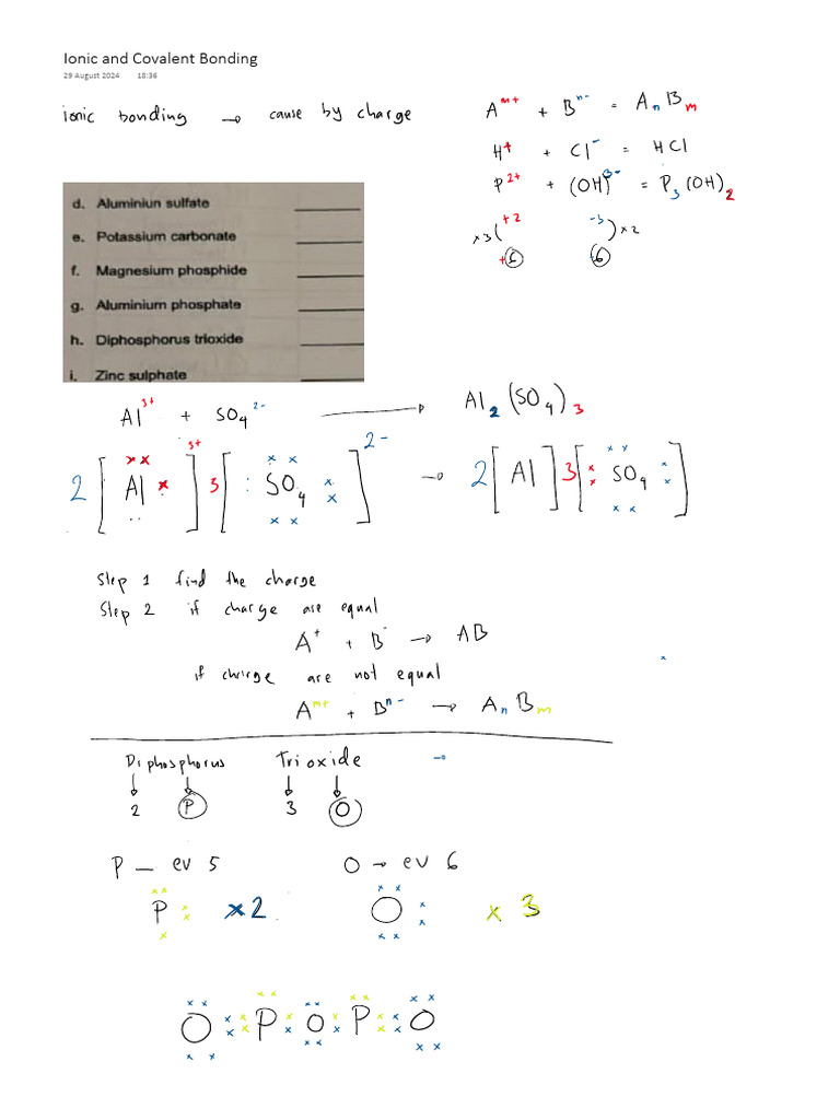 Ionic and Covalent Bonding-Notes | PDF