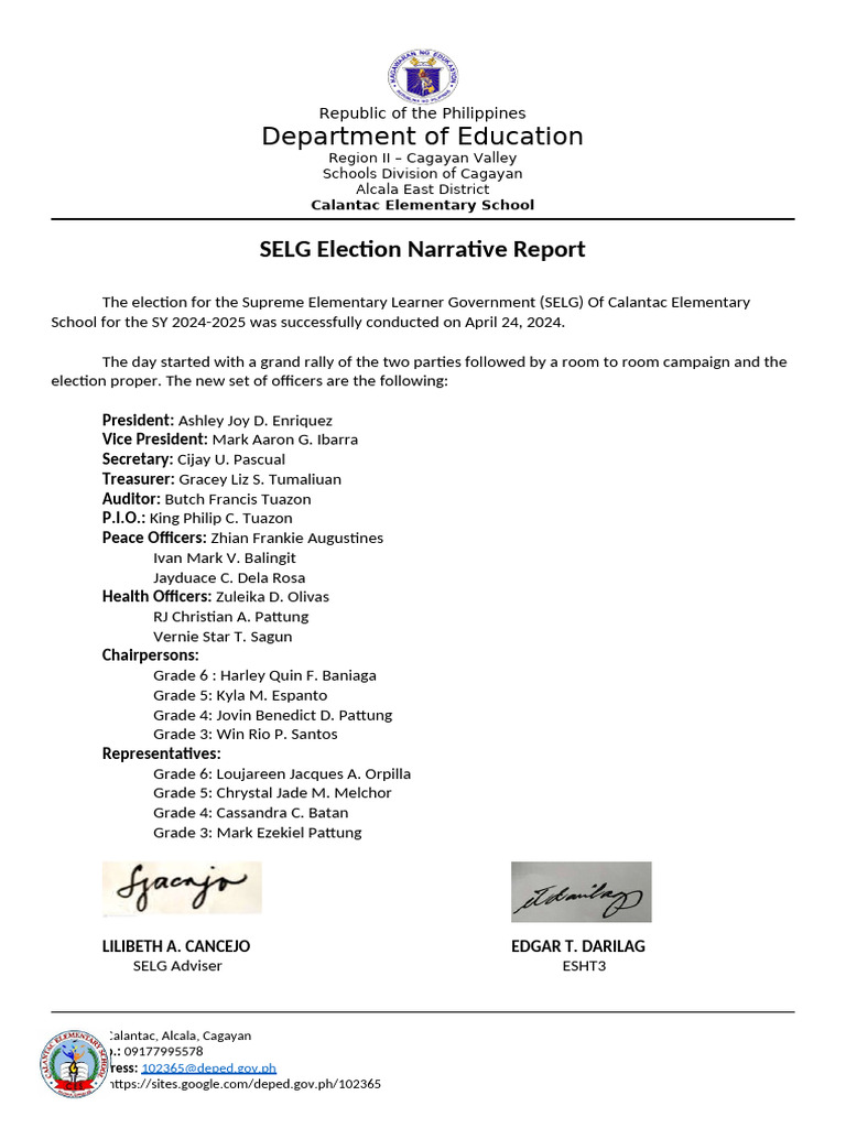 SELG Election Report 2024-2025 | PDF