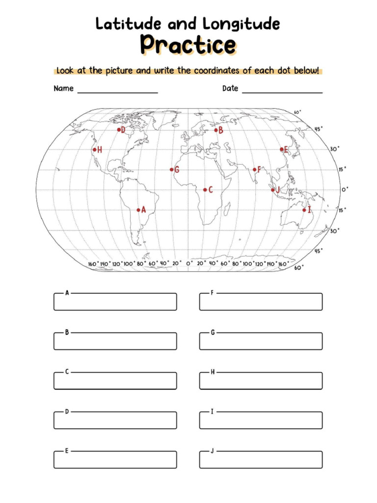 Latitude and Longitude Practice | PDF