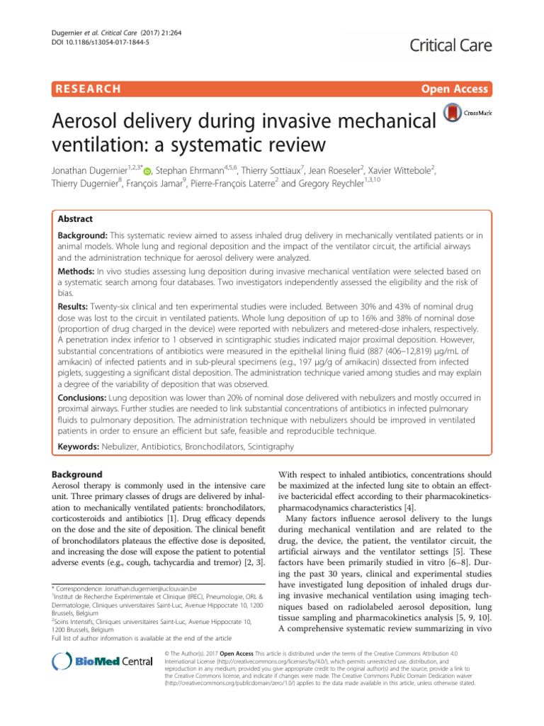 Nebulizacao Na Ventilacao Mecanica | PDF | Respiratory Diseases | Lung