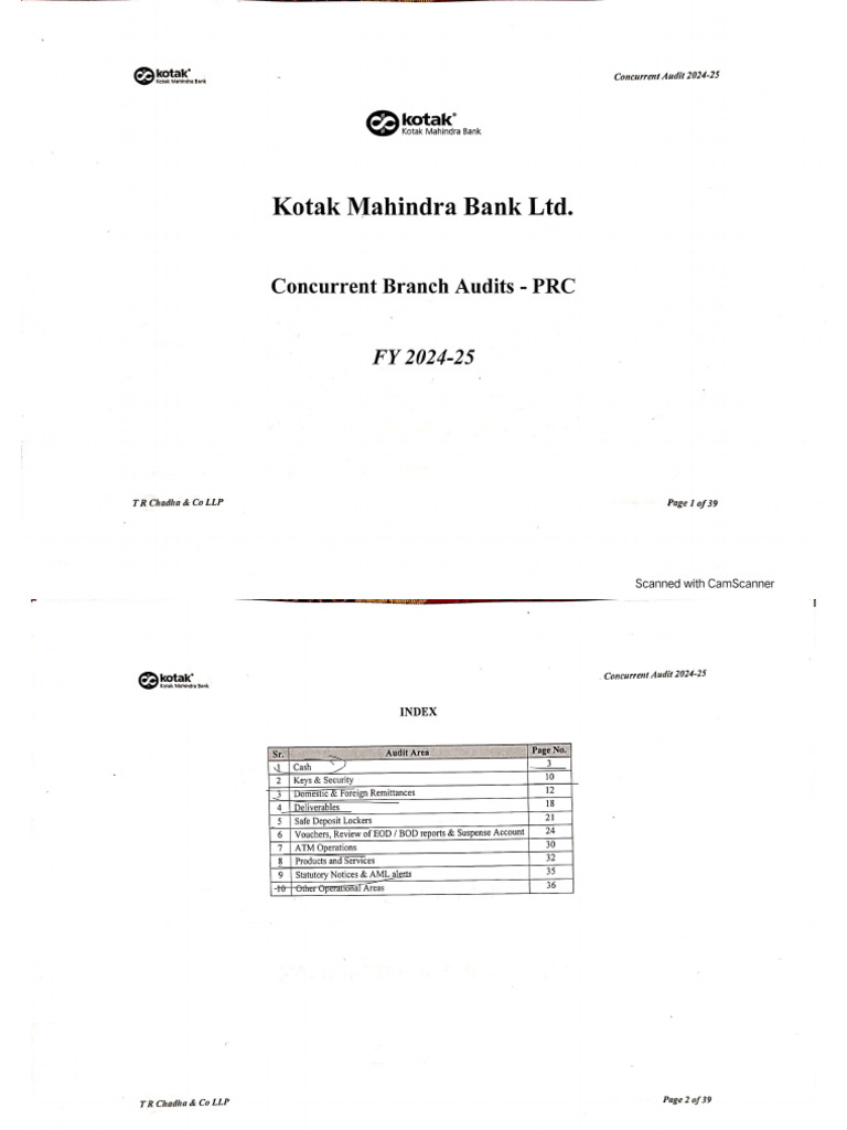KMBL Concurrent Audit PRC | PDF