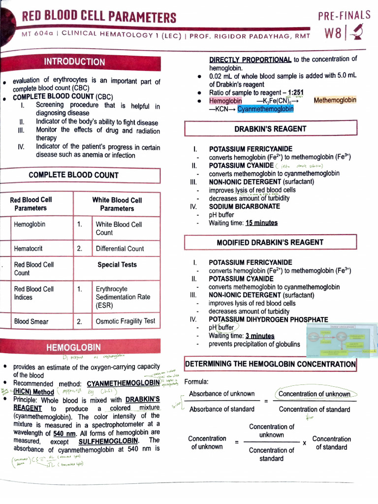 RBC Parameters | PDF