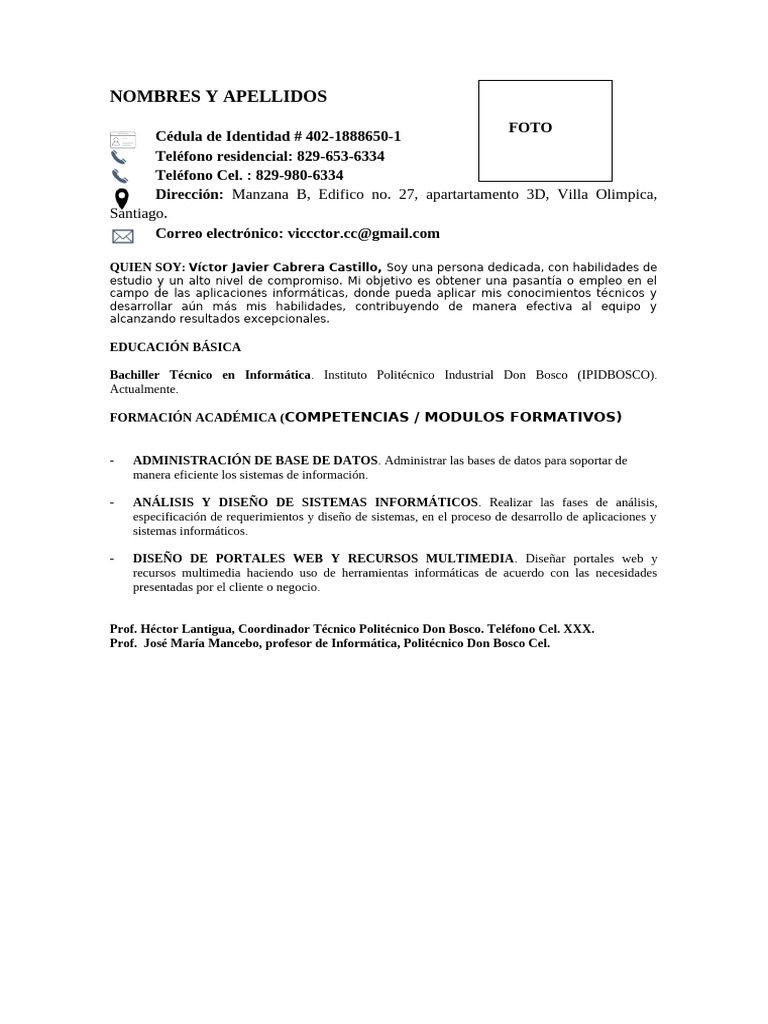 Curriculum Modelo 2 | PDF