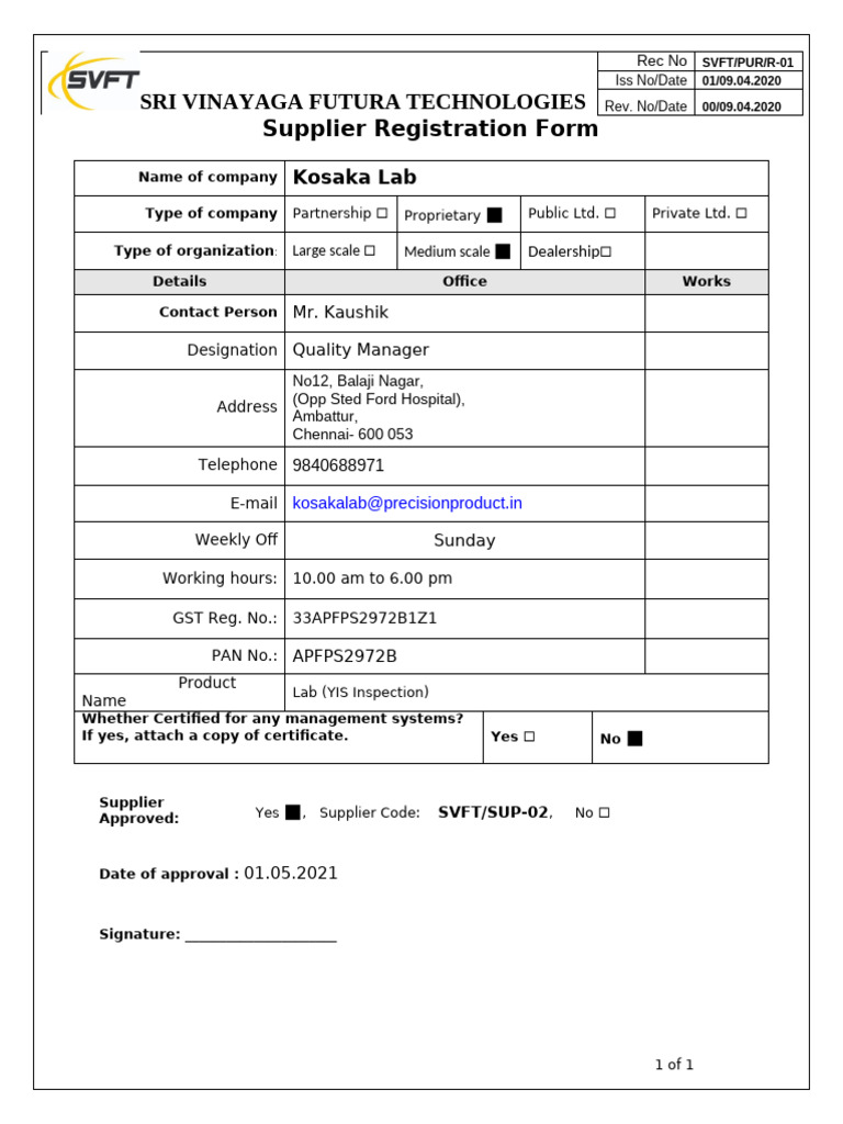 KOSAKA LAB REGISTRATION FORM | PDF