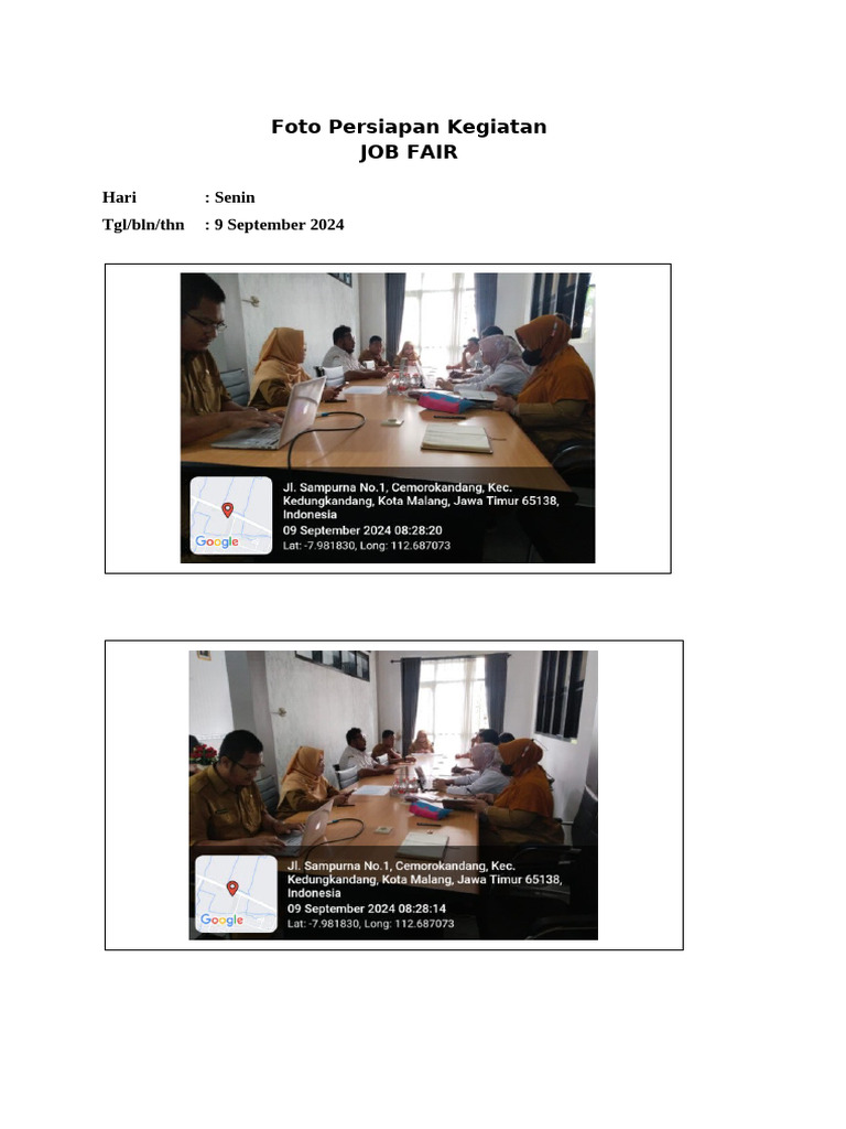 DOKUMENTASI PERSIAPAN JOB FAIR | PDF