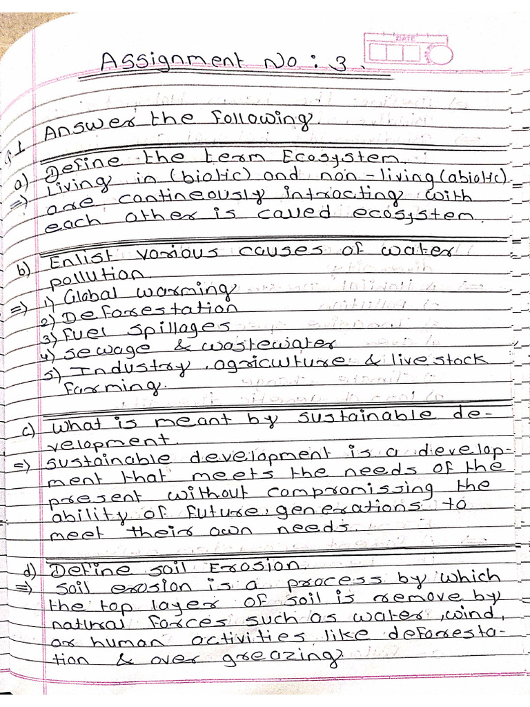 Evs Assignment No 3 Pdf