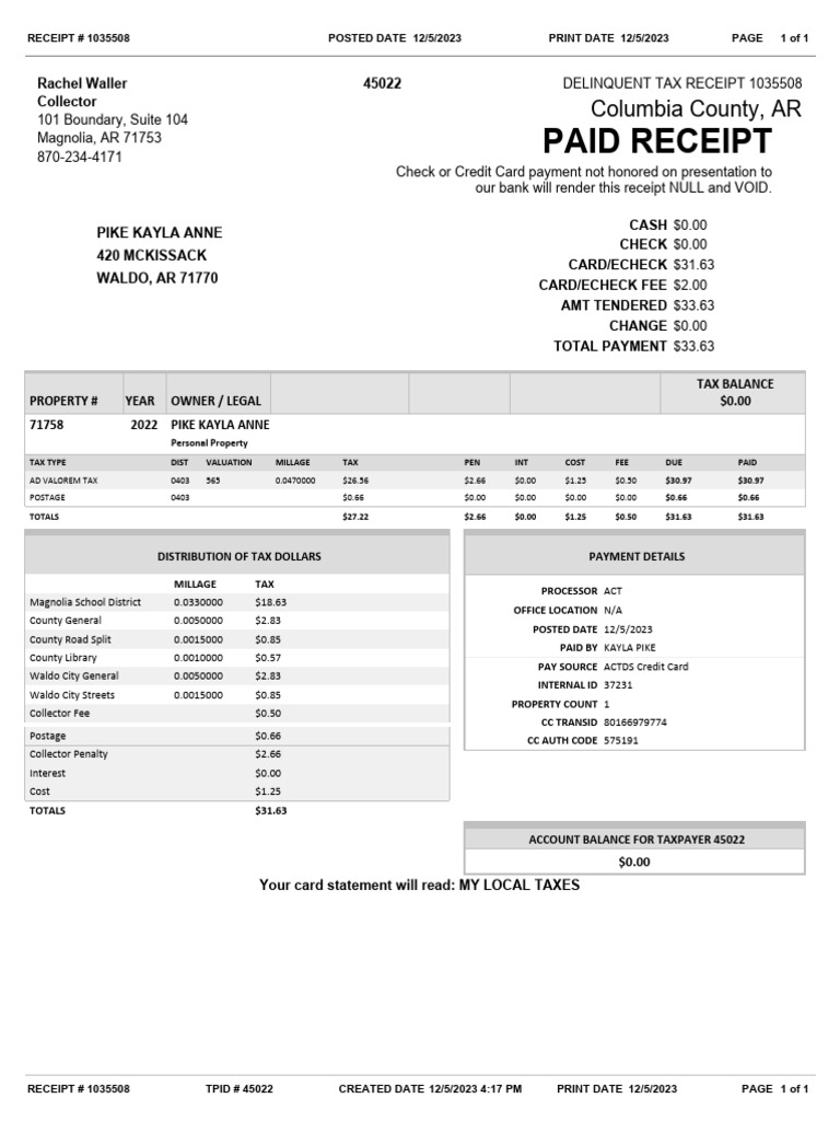 receipt-37231 | PDF | Receipt | Taxes