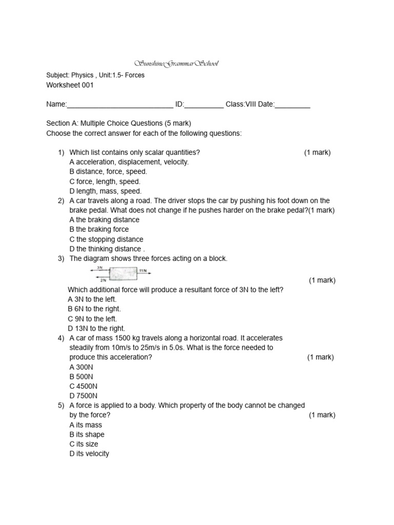SGS, Cls 8, Ws 001 | PDF | Force | Metrology