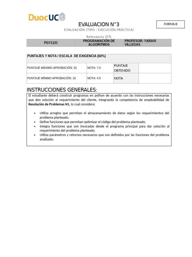 Evaluación3 - Formab 3 | PDF | Programa de computadora | Programación