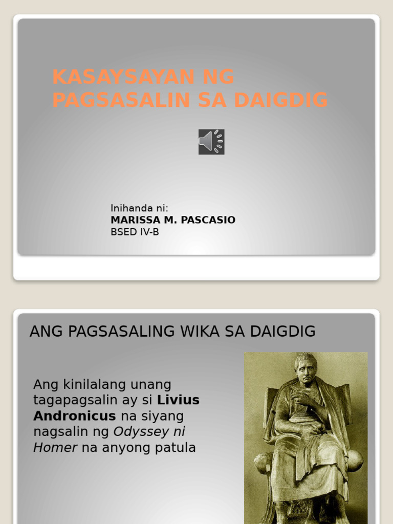 ANG PAGSASALING-WIKA SA DAIGDIG | PDF